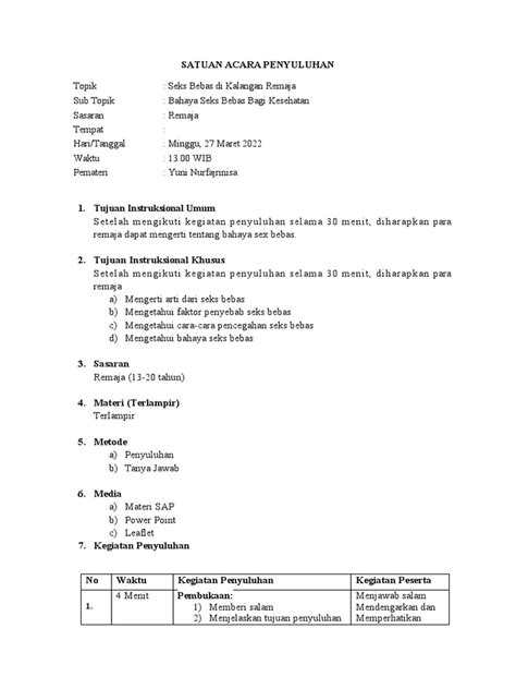 SAP Seks Bebas | PDF | Karier & Perkembangan