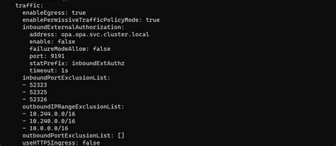 in cluster service connectivity not working with permissive mode