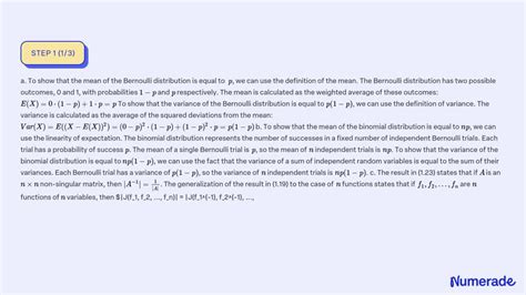 ⏩solveda Show That The Mean And Variance Of The Bernoulli Numerade