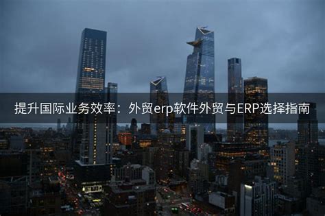 提升国际业务效率：外贸erp软件外贸与erp选择指南 湖畔网络万里牛