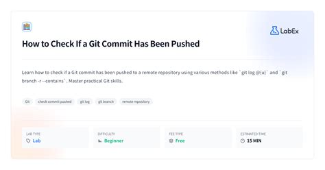 Git 커밋 푸시 여부 확인 방법 Git 푸시 상태 확인 Labex