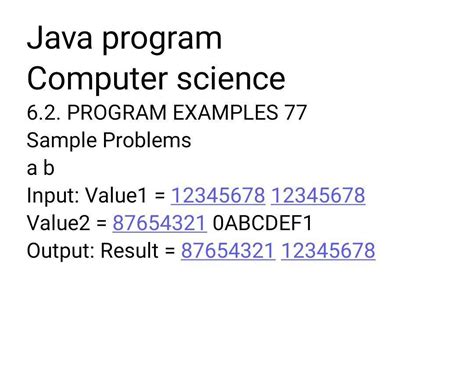 Java Program Computer Science PROGRAM EXAMPLES Chegg Com