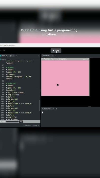 Draw A Hut Using Turtle Programming Shorts Ytshorts Youtube