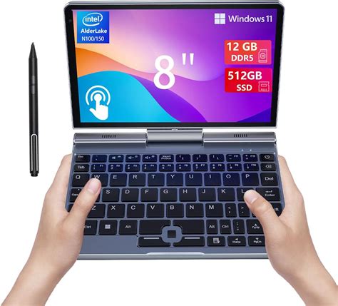 8 Mini Laptop 2 In 1 Hd Touchscreen Portable Win 11 Pro