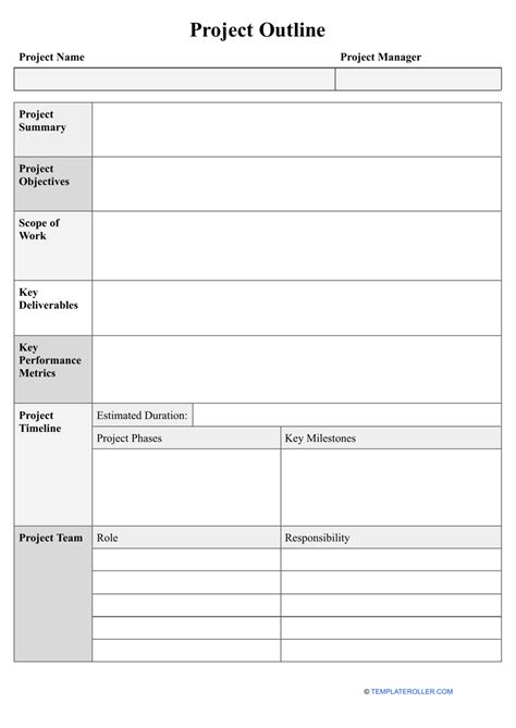 Project Outline Template Download Printable Pdf Templateroller