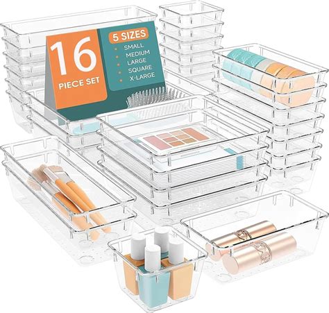 Muzens 27pcs Organizador De Cajones Plástico 5 Tamaños Diferentes