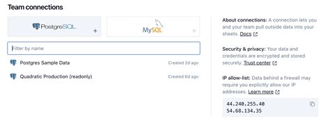 Sql Getting Started Quadratic Docs