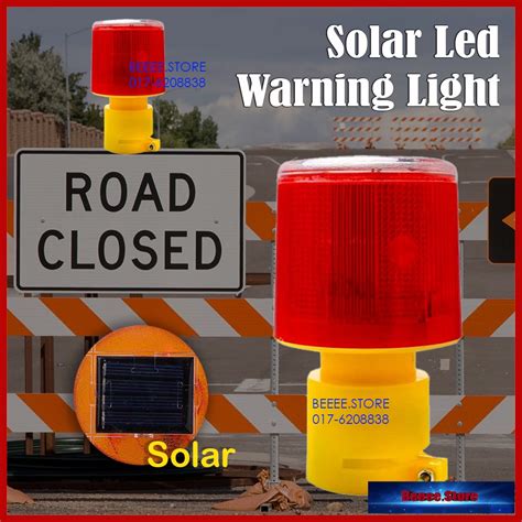 🔥 Ready Stock 🔥solar Warning Signal Light 🚨solar Powered Flashing Led
