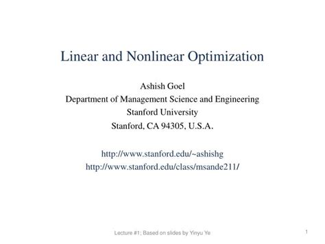 Ppt Linear And Nonlinear Optimization Powerpoint Presentation Free Download Id 6786558