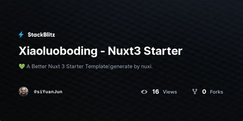 Xiaoluoboding Nuxt3 Starter Stackblitz