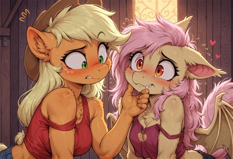 Applejack And Flutterbat By Sajrep On Deviantart