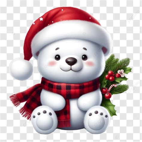 산타 모자를 쓰고 있는 흰색 북극곰 산타 모자를 쓰고 있는 흰색 북극곰 크리스마스 만화 Png 일러스트 및 이미지 에 대한 무료 다운로드 Pngtree