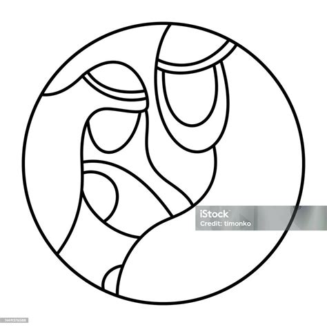 벡터 크리스마스 기독교 종교 탄생 마리아와 요셉이 동그라미에 있는 아기 예수의 장면 로고 아이콘 그림 스케치 검은 선으로 손으로