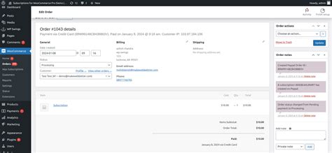 Subscription For WooCommerce Pro Paypal Subscription Integration