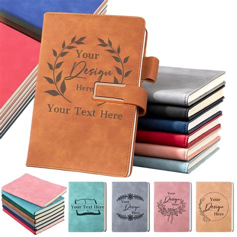 Personalized Journal Custom Faux Leather Notebook With Design 200