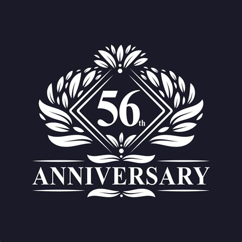56 Years Anniversary Logo Luxury Floral 56th Anniversary Logo