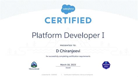 D Chiranjeevi On Linkedin Pd1 Platformdeveloper Certification