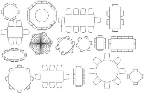 Multiple Conference Table And Chair Units Design Elevation Autocad Block