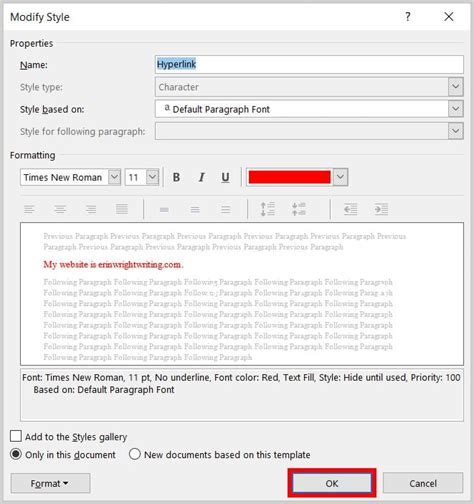 How To Change The Style Of Hyperlinks In Microsoft Word