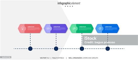아이콘과 4가지 옵션 또는 단계가 있는 벡터 인포그래픽 디자인 비즈니스 템플릿입니다 프로세스 다이어그램 프레젠테이션 워크플로 레이아웃 배너 플로우 차트 정보 그래프에 사용할