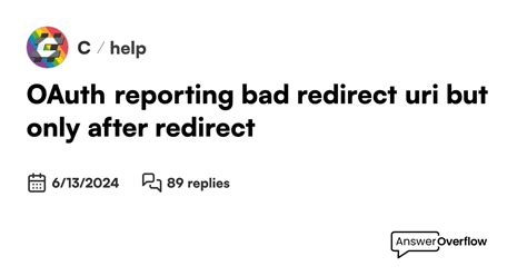 Oauth Reporting Bad Redirect Uri But Only After Redirect C