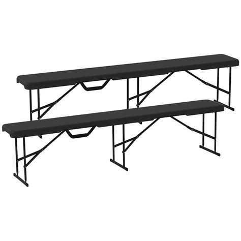 Outsunny 6 Ft Outdoor Ottoman Plastic Folding Bench Portable Bench