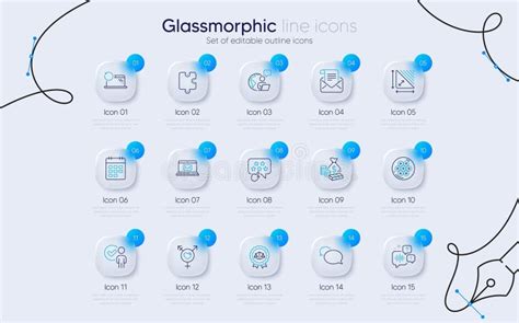 set of verification person puzzle and voicemail line icons for web app