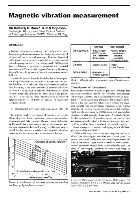 Pdf Magnetic Vibration Measurement