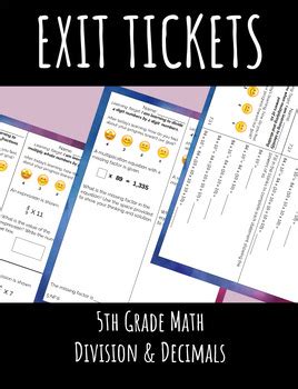 Th Grade Exit Ticket Set Division Decimals By Crystal Pergram