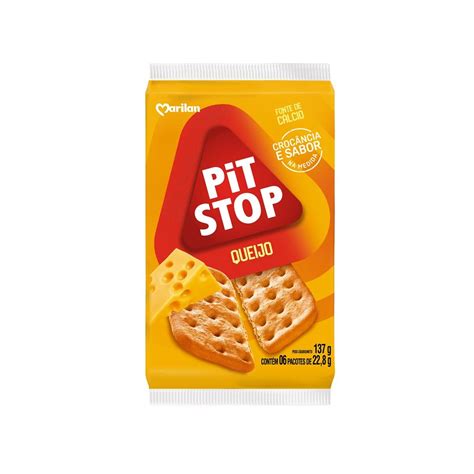 Pack Biscoito Queijo Marilan Pit Stop Pacote 137g 6 Unidades Center