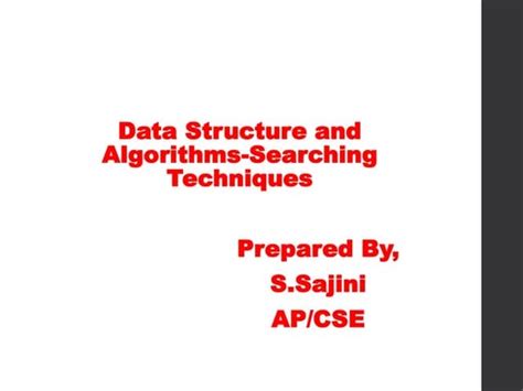 searching techniques in data structure and algorithm pptx search