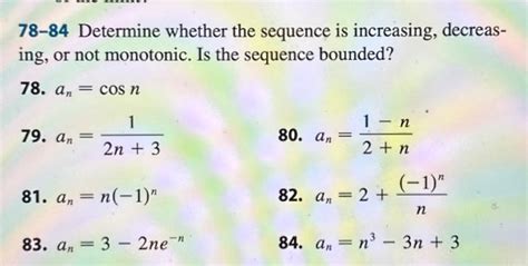 Solved 78 84 Determine Whether The Sequence Is Increasing