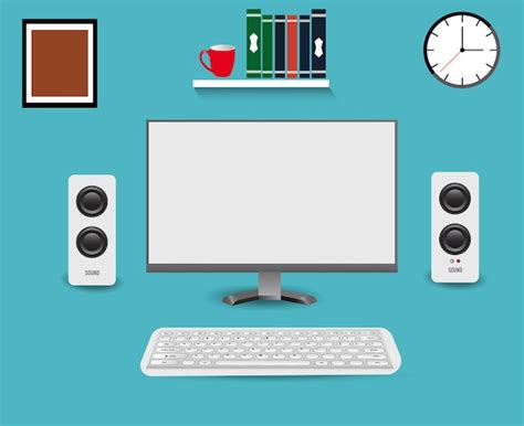 Premium Vector Desktop Computer Flat Vector Illustration