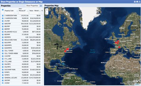 display objects from a single datasource on a map
