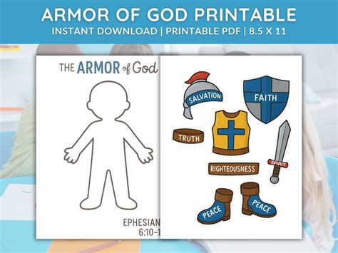Armor Of God Printable Armor Of God Craft Armor Of God Cutout