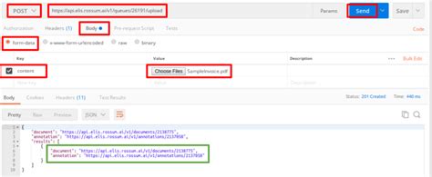 using postman with rossum api