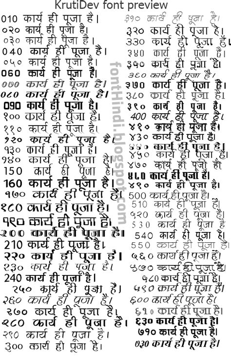 All Kruti Dev Fonts Download Series From Kruti Dev 010 To Kruti Dev