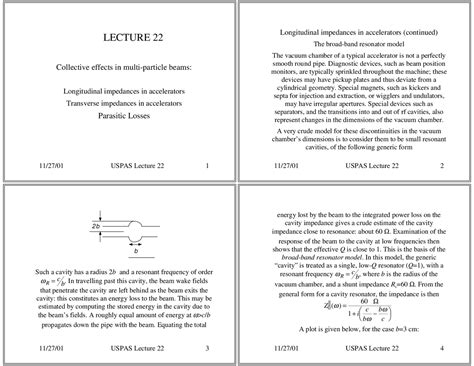 collective effects in multi particle beams lecture slides