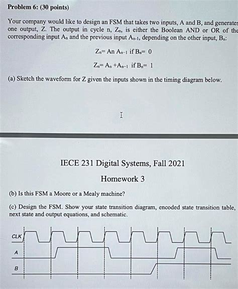 Solved Problem 6 30 Points Your Company Would Like To Design An Fsm