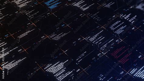 multiple source codes on digital background animation program codes in cells of computer s