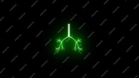 Premium Photo Neon Bronchus Icon Isolated Neon Glowing Human Trachea