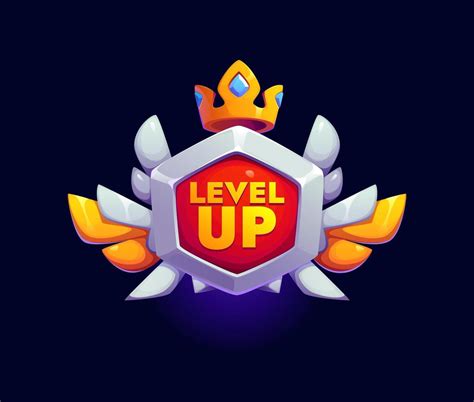 Level Up Game Reward Rate Icon With Shining Crown 50812109 Vector Art
