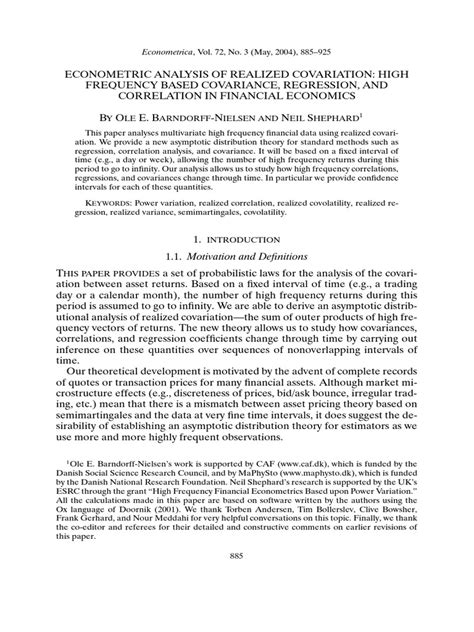 Econometric Analysis Of Realized Covariation High Frequency Based