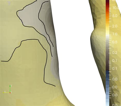 plot contours on surface of volume paraview support paraview