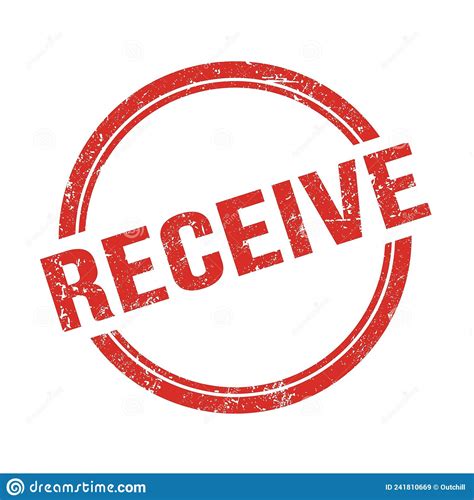 RECEIVE Text Written On Red Grungy Round Stamp Stock Illustration