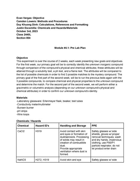 Pre Lab Plan 4 Prelab For Project 1 Evan Vargas Objective Camden