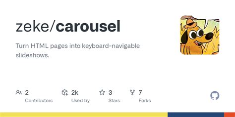 GitHub Zeke Carousel Turn HTML Pages Into Keyboard Navigable Slideshows