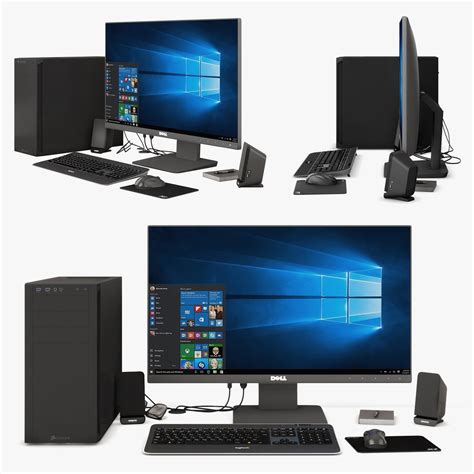 Computer Set 3d Model Turbosquid 1229986