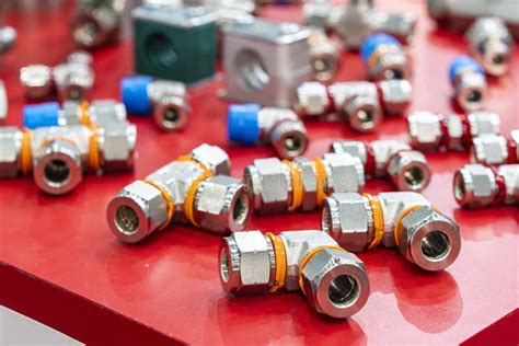 Close Up Various Kind Of Metal Coupling Or Air Line Fitting Equipment Of Connector For Pneumatic