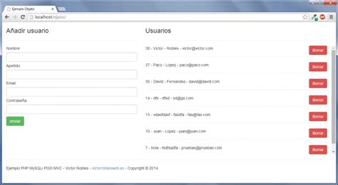 Ejemplo PHP POO MVC Victor Robles Victor Robles